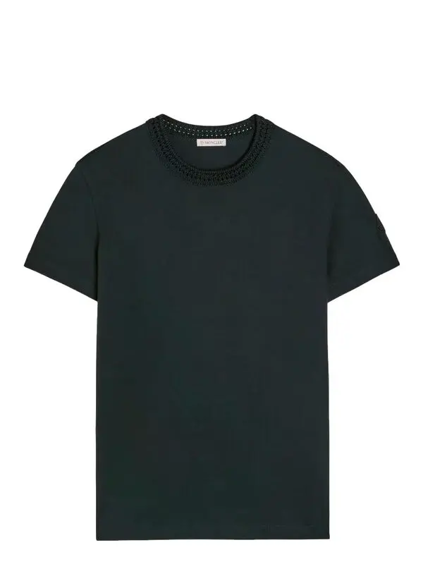 Moncler Crochet Trim T-shirt - Blue