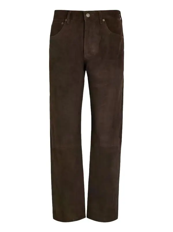 Citizens Of Humanity Dark Suede Straight-leg Trousers - Brown