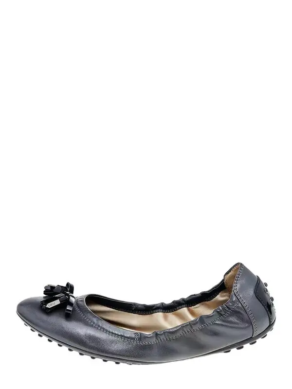 TOD'S Patent Leather Ballet Flats - Grey