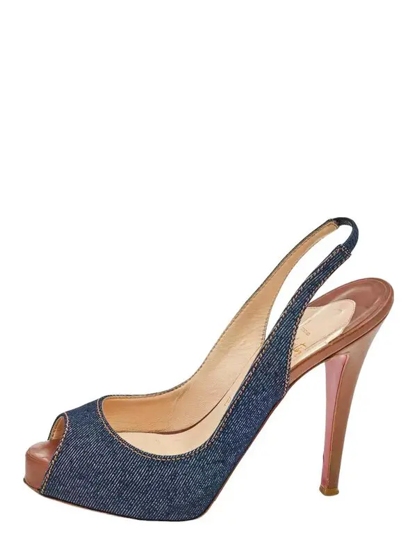 CHRISTIAN LOUBOUTIN Lady Peep Slingback Sandals - Blue