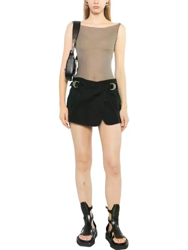 Rick Owens Sheer Raw-edge Top - Grey