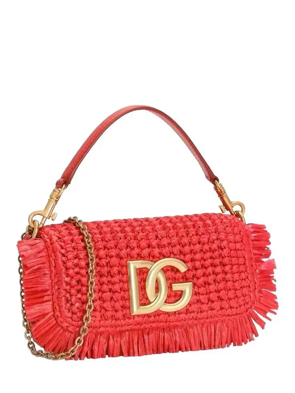 Dolce & Gabbana 3.5 Shoulder Bag In Raffia - Red
