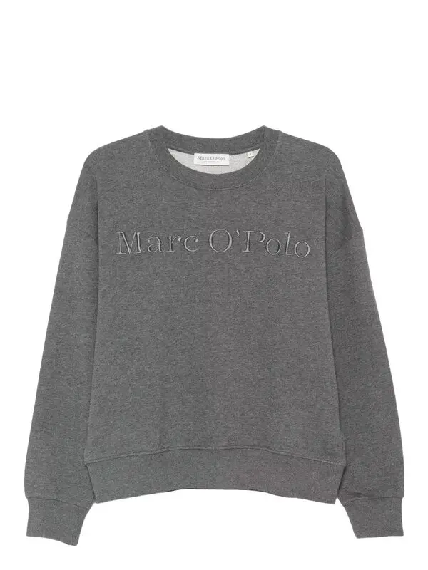 Marc O'polo Logo Embroidered Crew Neck Sweater - Grey