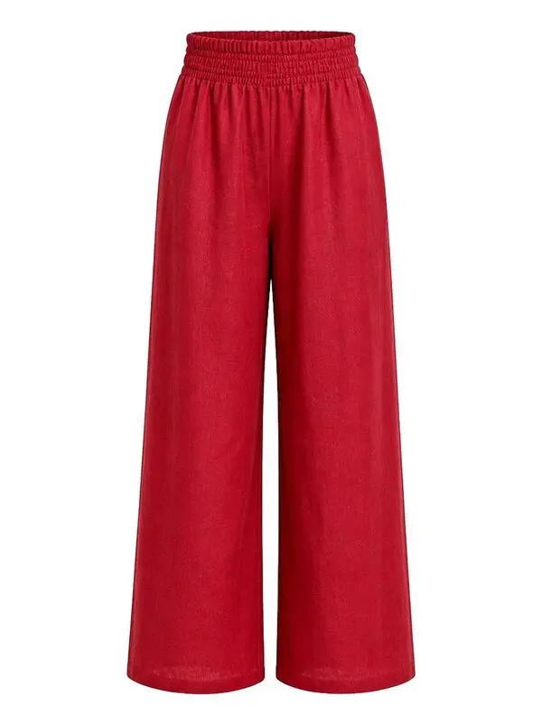 MARIELĒ Anna Linen Trousers - Red