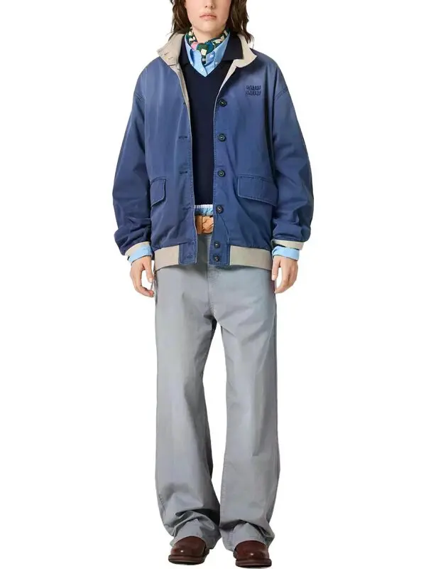 Miu Miu Washed Twill Blouson Jacket - Blue