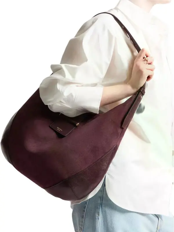 JIMMY CHOO Bar Suede Hobo Shoulder Bag - Brown
