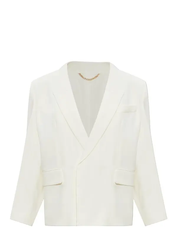 Victoria Beckham Double-breasted Blazer With Double Back Vent - Cream