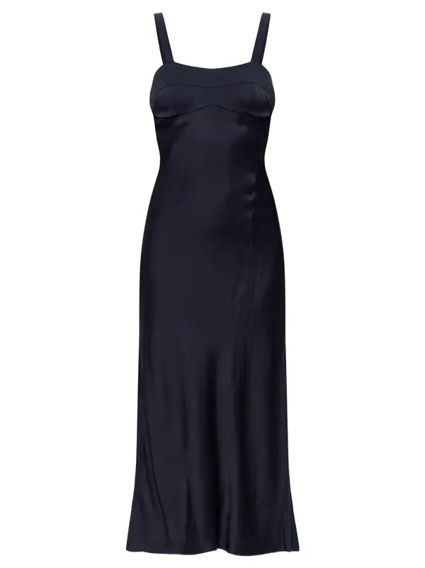 Victoria Beckham Satin Slip Dress - Navy Blue