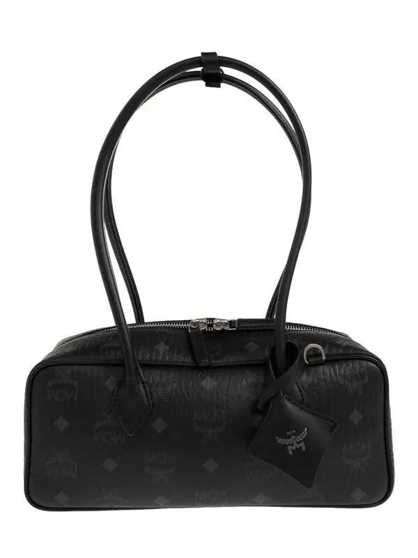 Mcm Aren' Embossed Leather Bag - Black