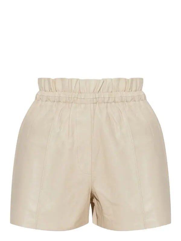 ALLSAINTS Fran Lambskin Leather Shorts - Cream