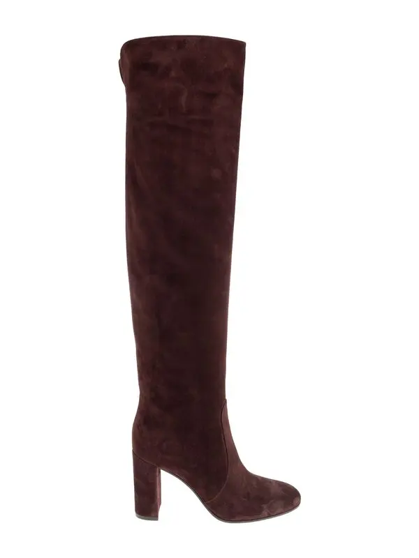 GIANVITO ROSSI Over-the-knee Block Heel Boots - Burgundy