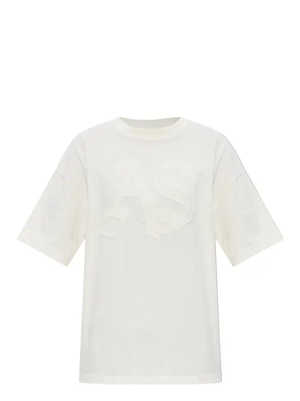 ALLSAINTS Insignia" T-shirt With Embroidered Monogram - Cream