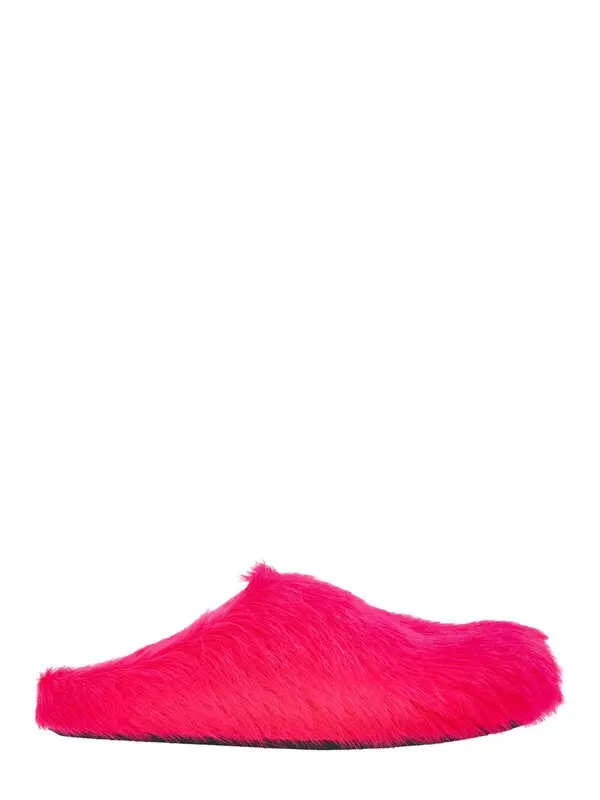 Marni Fur Trimmed Slides - Pink