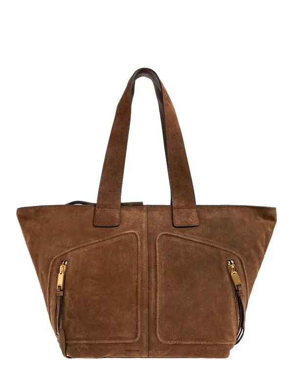 ALLSAINTS Jean Rey Suede Tote Bag - Brown