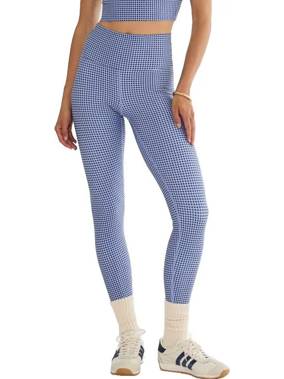 Beach Riot Piper High Waist Gingham Leggings - Blue Gingham