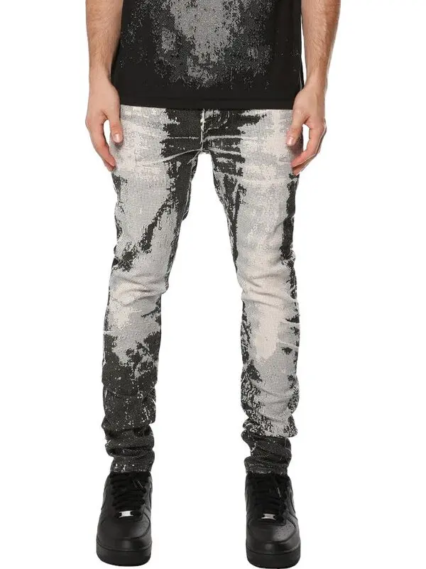 PURPLE BRAND Trompe L'oeil Skinny Jeans - Black