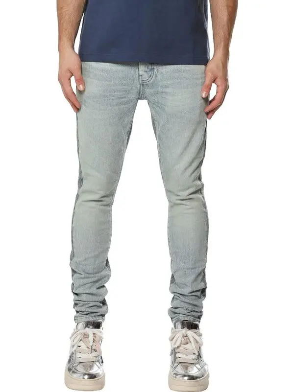 PURPLE BRAND Two-tone Skinny Jeans - Light Indigo