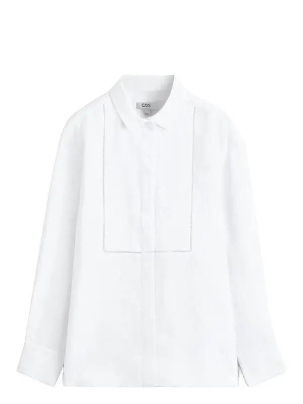 Cos Embroidered Linen Shirt - White