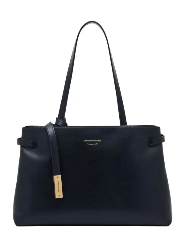 Emporio Armani Nora M Leather Tote Bag - Black