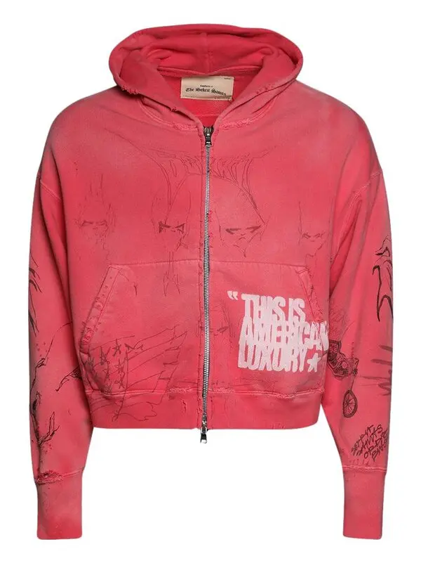 SEKRIT SAINTS Time Capsule Zip-up Hoodie - Pink