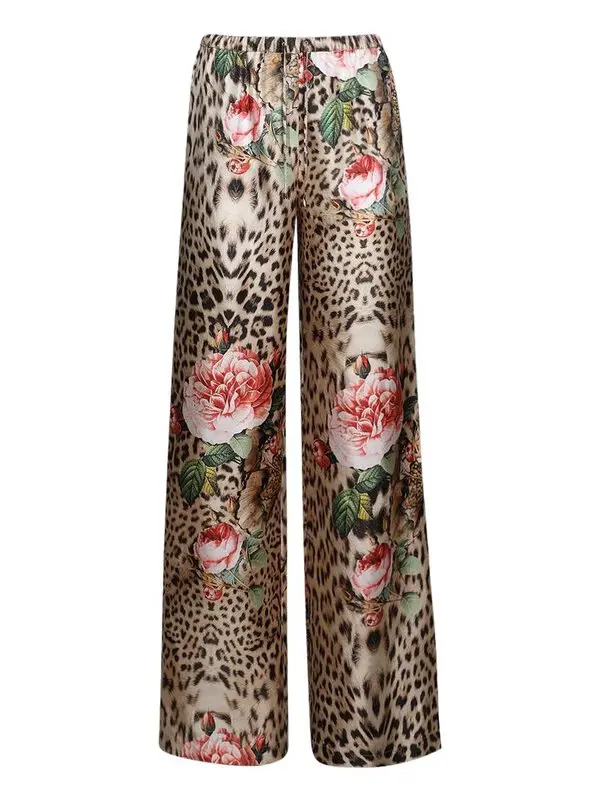 Roberto Cavalli Printed Silk Twill Trousers - Multi