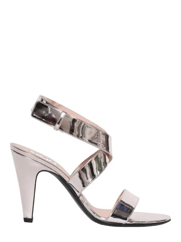 ALAÃA Alaïa Cone Heel Sandals In Mirror Blush And Argent - Pink