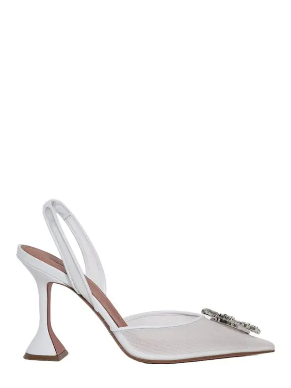 Amina Muaddi Begum Mesh Sling 95 Mesh - White