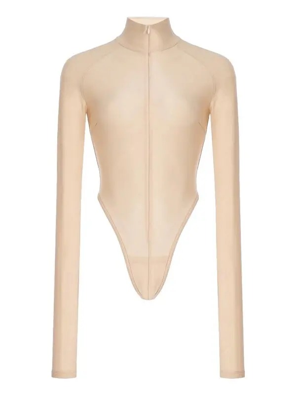 LAQUAN SMITH Long Sleeve Bodysuit - Nude