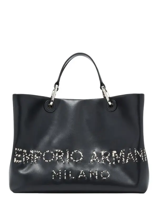 Emporio Armani Logo-appliqué Tote Bag - Black