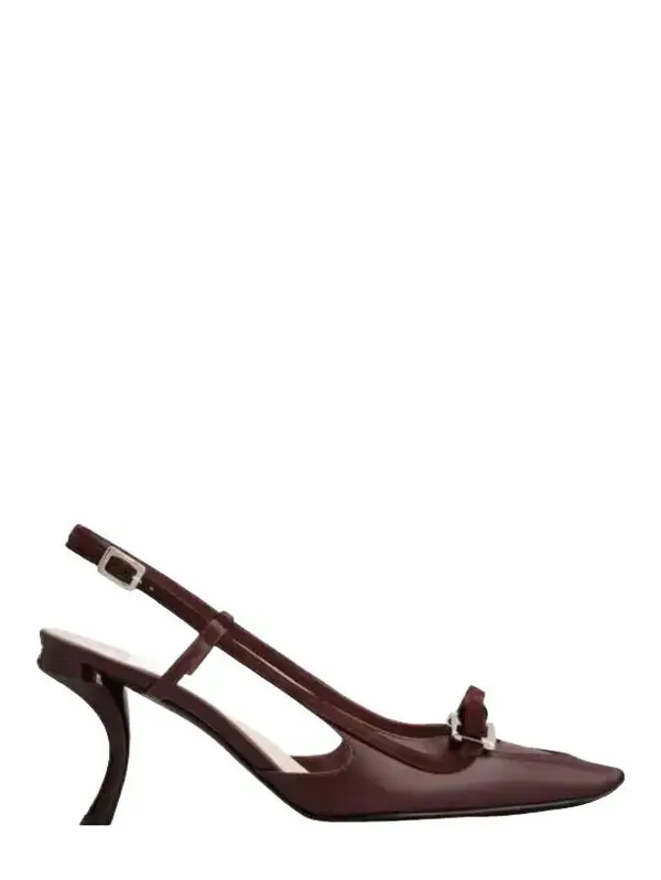 ROGER VIVIER Virgule Slingback Pumps - Burgundy Red