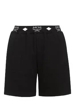 Mcm Essential Logo Ponte Shorts - Black