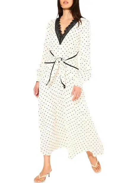Mint Velvet Polka Dot Tie Maxi Dress - Cream