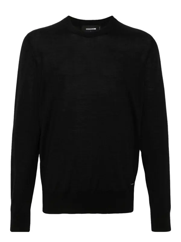 Dsquared2 Logo Plaque Crewneck Jumper - Black