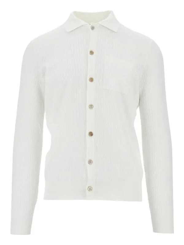 Brunello Cucinelli Collared Pocket Cardigan - White