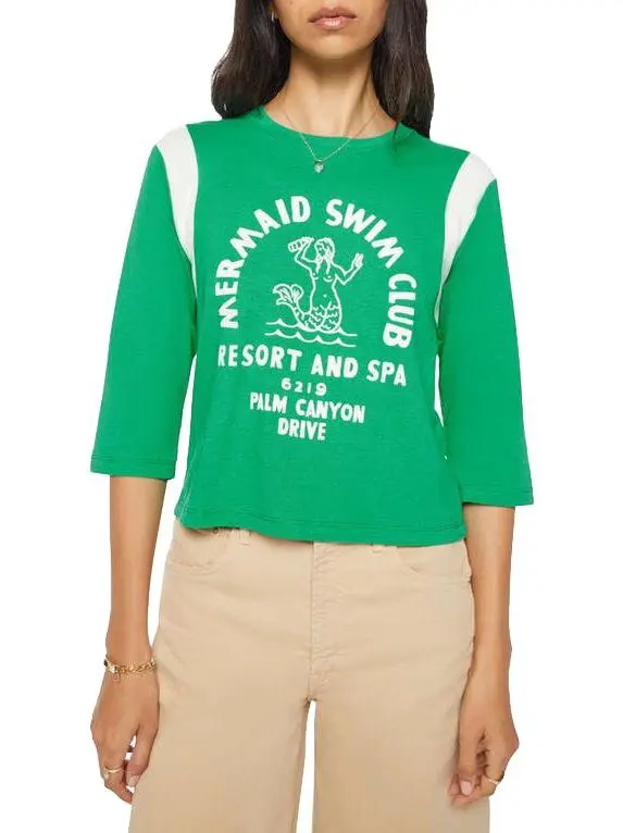 MOTHER The Better Half Graphic Cotton T-shirt - Mermaid Swim Club