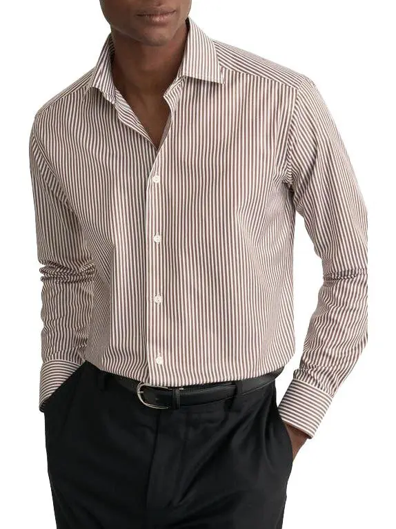 Eton Slim Fit Bengal Stripe Dress Shirt - Medium Red