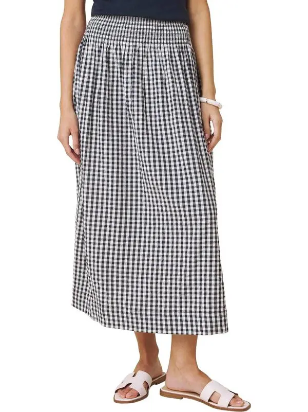 Splendid Gigi Gingham A-line Skirt - Navy Blue/white