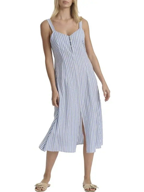 Splendid Madelyn Stripe Midi Dress - White/azure Blue