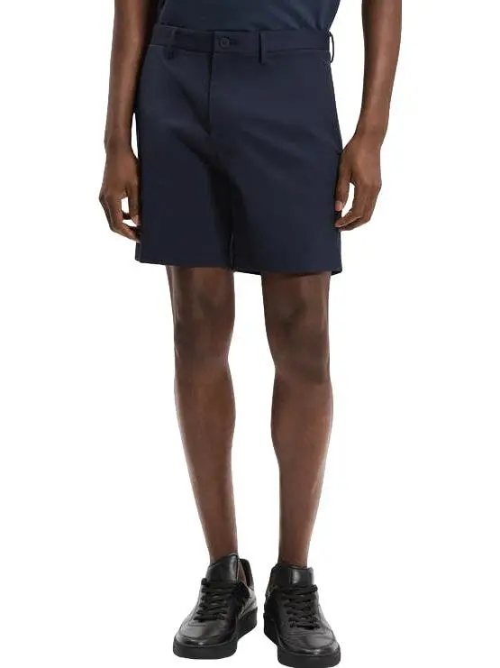 Theory Slim-straight Stretch Shorts - Navy