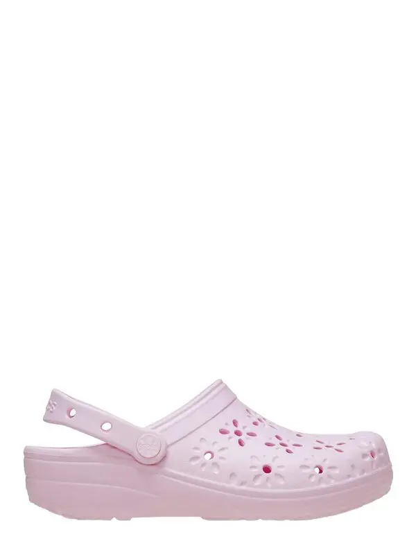 CROCS Classic Floral Cutout Clog - Pink Milk