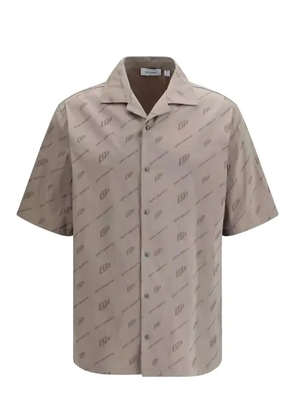 Off-White Monogram-print Short-sleeved Shirt - Neutrals