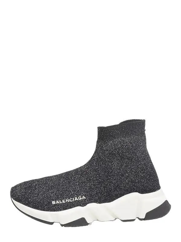 Balenciaga Speed Trainer Glitter Knit Sneakers - Grey