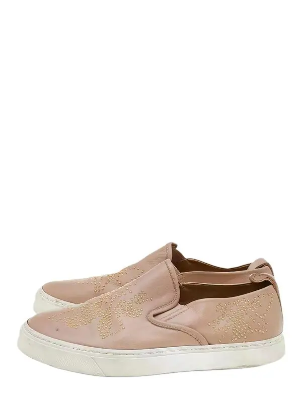 Chloé Embellished Leather Slip-on Sneakers - Neutrals