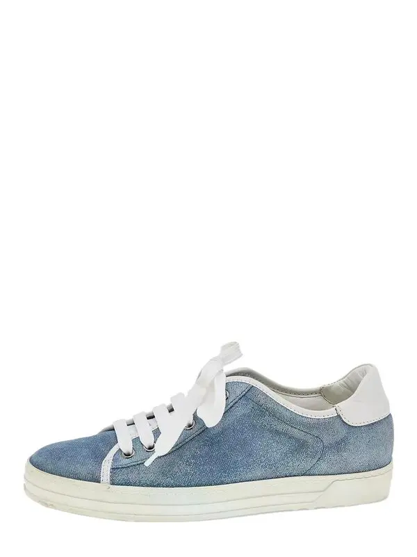 TOD'S Glitter Suede Lace-up Sneakers - Blue