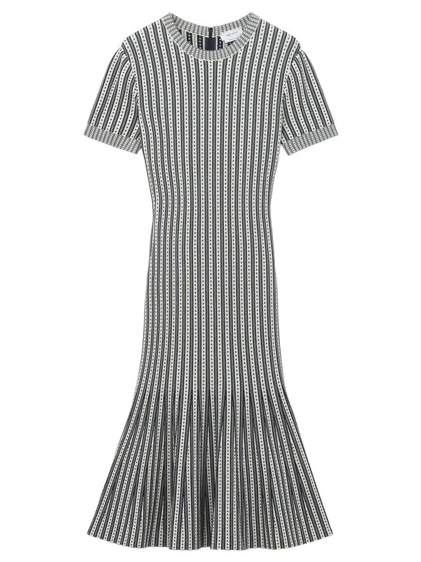 Alexander McQueen Striped Knit Dress - Ivory/navy