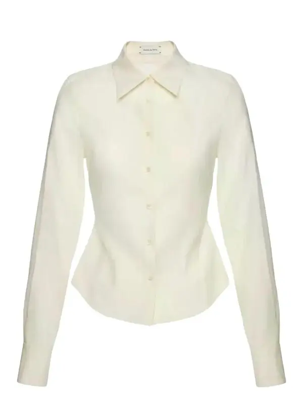Magda Butrym Fitted Long-sleeve Shirt In Cream - Neutrals