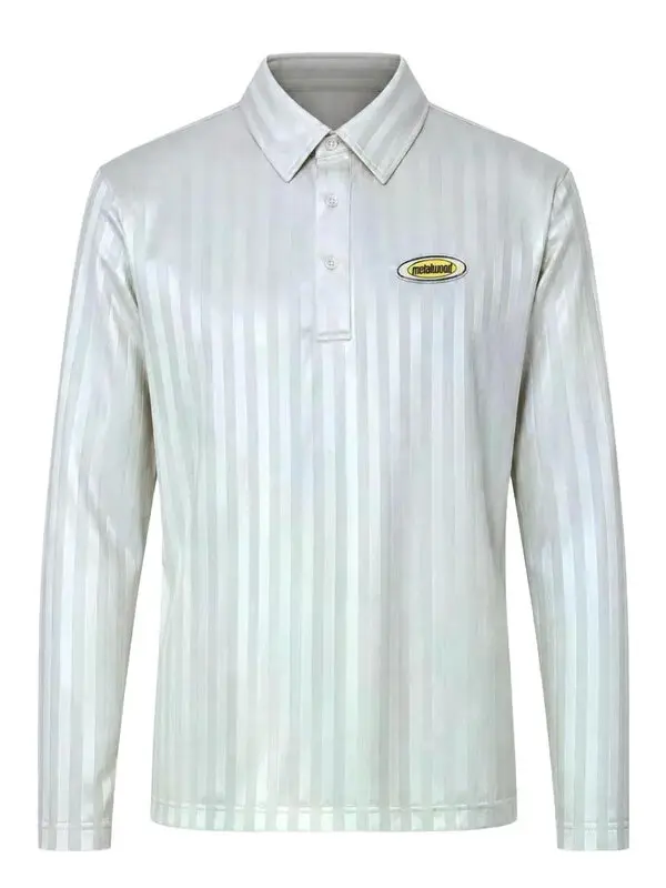 METALWOOD STUDIO Player Stripe-pattern Long-sleeve Polo Shirt - Neutrals