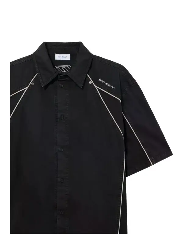 Off-White Piped Short-sleeve Shirt - Black