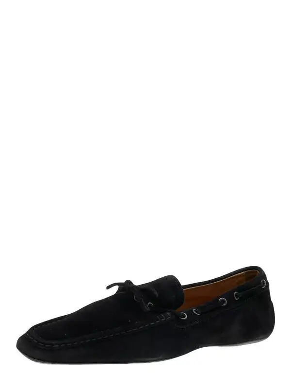 TOD'S Suede Loafers With Bow Embellishment - Black
