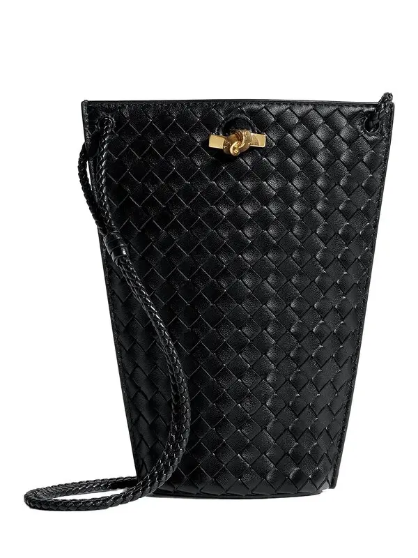 Bottega Veneta Bacio Phone Bucket - Black